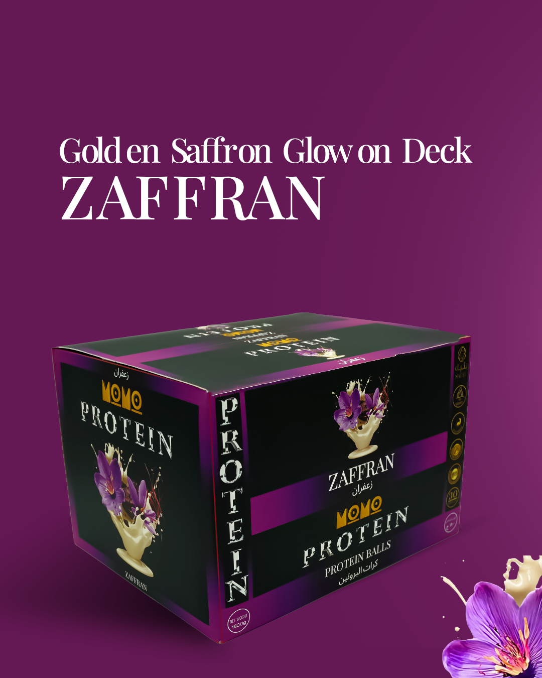 Zaffran Protein Balls – Golden Luxury & Premium Protein – Nateel